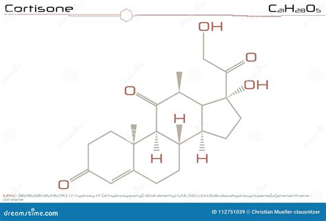 Cortisone Molecule Structural Chemical Formula Ball And Stick Model