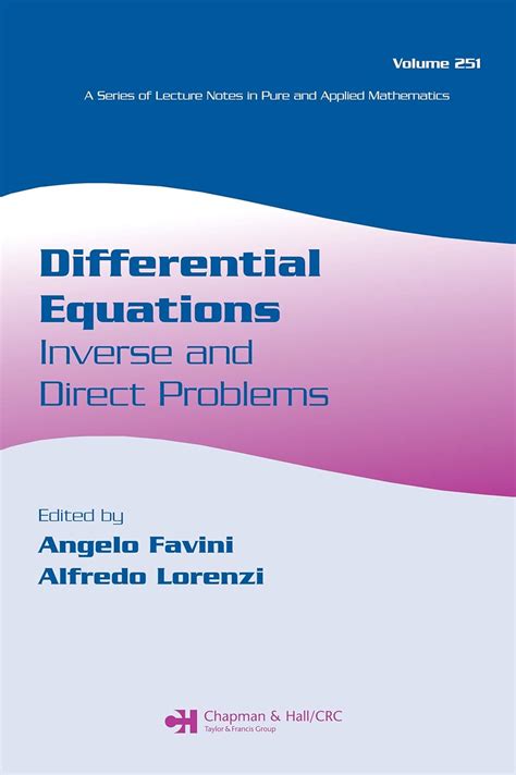 differential equations inverse and direct problems lecture notes in