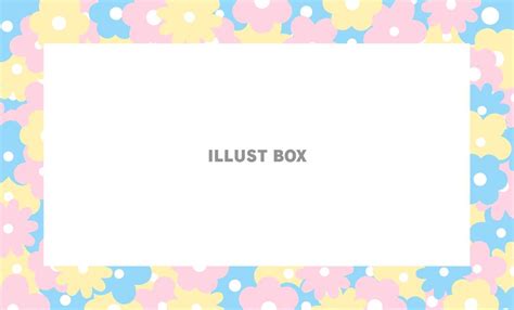 無料イラスト パステルカラーの花のフレーム