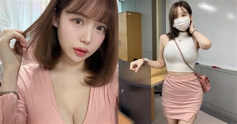漢陽女子大學的童顏巨乳教師透視緊身裝秀內衣顏色凹凸曲線超犯規 小濕妹圖
