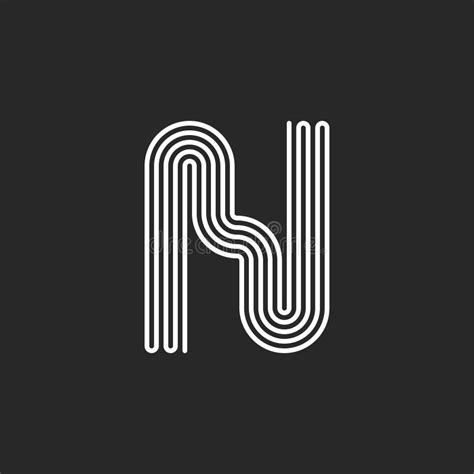 Letter N Logo Monogram Continuous Mono Line Creative Design Hipster Initial Typography Design