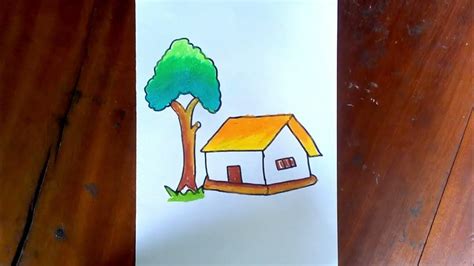 How To Draw Easy Scenery গ্রামের সহজ প্রাকৃতিক দৃশ্য আঁকা ও রং করা Nature Village Scenery