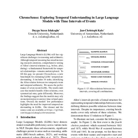 Chronosense Exploring Temporal Understanding In Large Language Models With Time Intervals Of