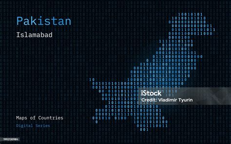 Pakistan Map Shown In Binary Code Pattern Tsmc Matrix Numbers Zero One Stock Illustration