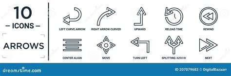 Linear Splitting Arrow Icon From Arrows Outline Collection Thin Line Splitting Arrow Vector
