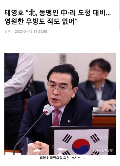 태영호 옳고 그름 떠나서 어느 국가든 우방국 도청하는건 불편한 진실 정치시사 에펨코리아