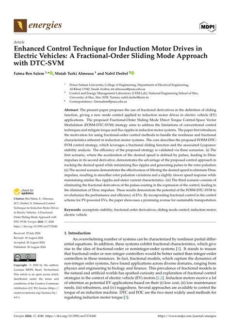 Pdf Enhanced Control Technique For Induction Motor Drives In Electric