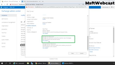 Configure Email Message Size Limits For A Mailbox In Exchange