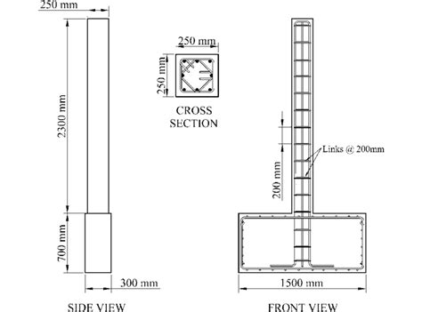 Reinforcement Details Of Experimental Test Specimens Download Scientific Diagram