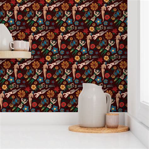 Pin Up Girls Wallpaper Spoonflower