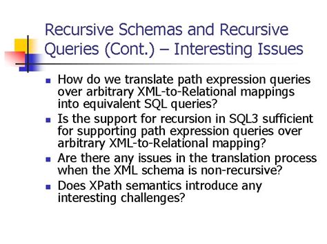 Processing Xml Data Using A Relational Database Schema