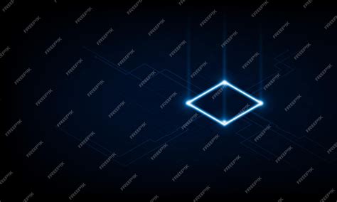 Premium Vector Futuristic Microchip Processor With Lights On The Blue