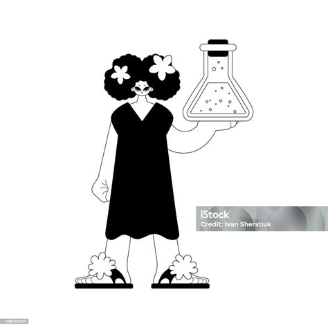 화학 범프와 흥분한 여자 학습 과목 희미하고 하얀 선의 장인 정신 트렌디한 스타일 벡터 일러스트레이션 개념에 대한 스톡 벡터 아트 및 기타 이미지 Istock