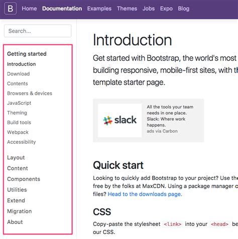 Html What Component Is Used In The Twitter Bootstraps Docs For