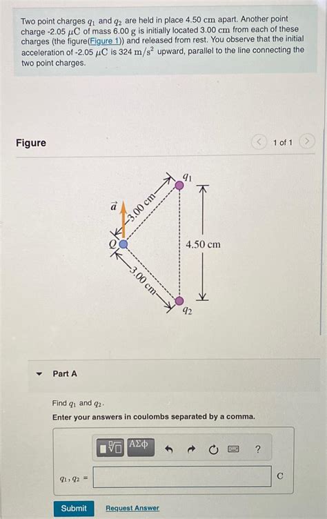 Solved Two Point Charges Q1 ﻿and Q2 ﻿are Held In Place