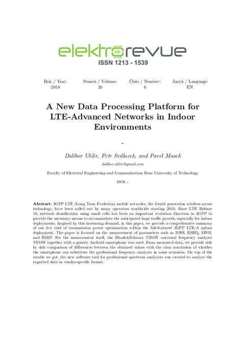 Pdf A New Data Processing Platform For Lte Advanced Networks In