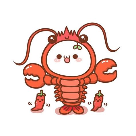 龙虾图片卡通可爱 龙虾简笔画图片 伤感说说吧