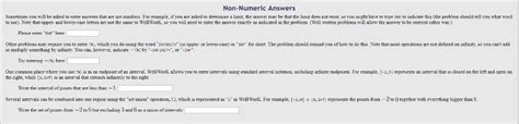 solved non numeric answers sometimes you will be asked to