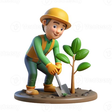 Magnificent Traditional Volunteer Planting Tree Sapling Isolated Premium 57864862 Png