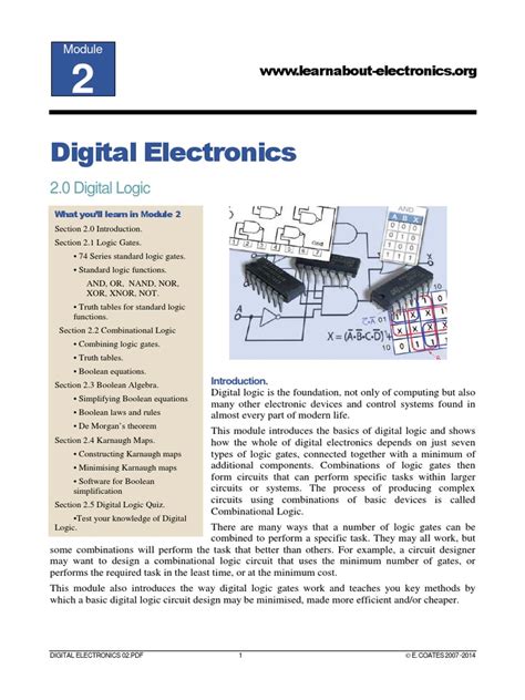 introduction to digital logic logic gates truth tables boolean