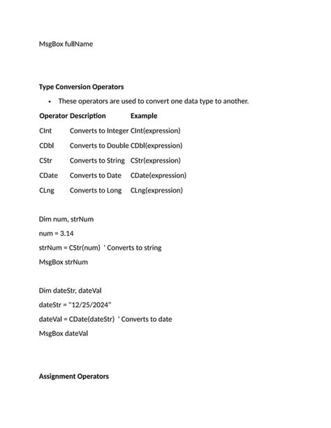 Vbscript Datatypes And Control Structuresdocx