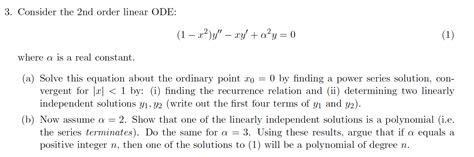 Solved 3 Consider The 2 Nd Order Linear Ode