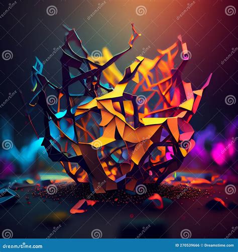 Abstract Plexus Colorful Backgroundgenerative Ai Stock Illustration