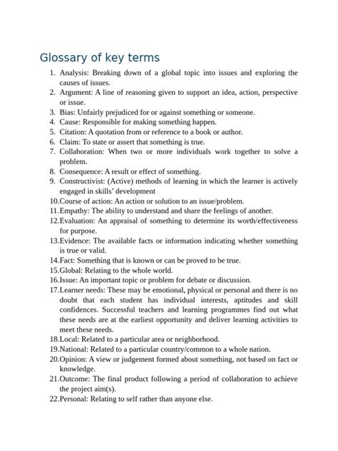 Key Terminologies Pdf