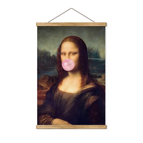 Textile Poster Taudalpoi Mona Lisa Avec Chewing Gum Wall