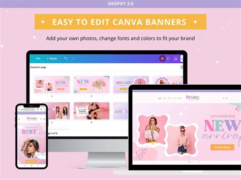 Gradient Shopify Theme Feminine Pastel Shopify Template Etsy