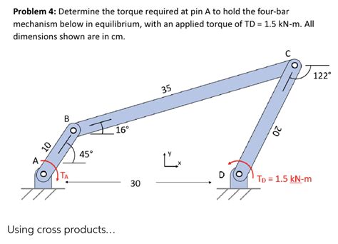 Solved Problem Determine The Torque Required At Pin A To Chegg Com