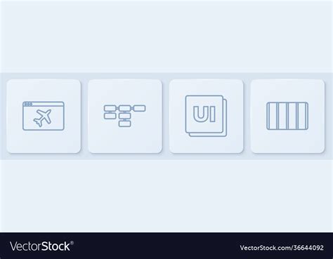 Set Line Website Template Ui Or Ux Design Site Vector Image