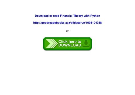 Ppt Pdfreaddownload Financial Theory With Python By Yves Hilpisch Powerpoint Presentation