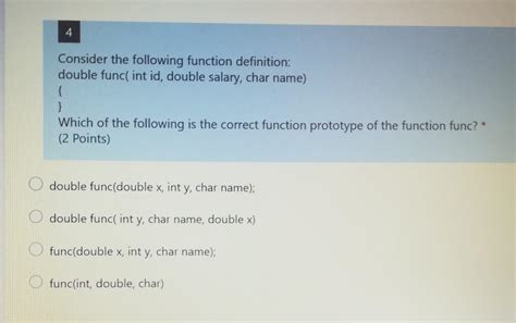 solved 4 consider the following function definition double