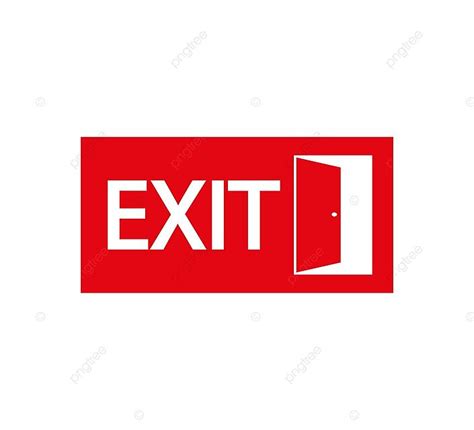 Red Exit Sign Vector Illustrationflat Design Emergency Route Urgency Vector Emergency Route