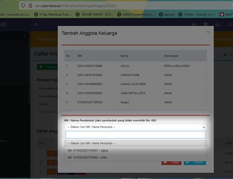 Bugerror Tidak Bisa Menambahkan Anggota Keluarga Lebih Dari 5 Orang