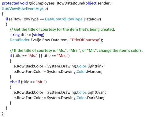 Gridview Formatting Styling With Visual Studio