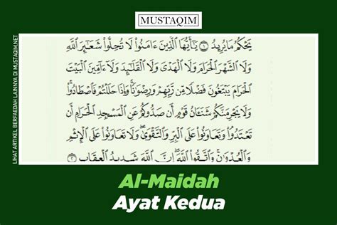Kandungan Surat Al Maidah Ayat 2 Mustaqimnet