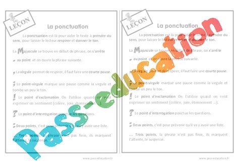 Ponctuation Ce2 Leçon Cycle 2 Pdf à Imprimer