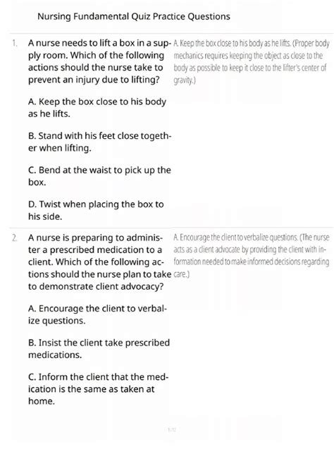 Nursing Fundamentals Quiz Practice Questions To Ace Your Exam Updated 2025 2026 Version