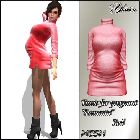 Second Life Marketplace Tunic For Pregnant Samanta Mesh From Red