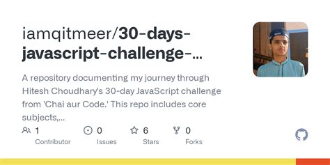 Github Iamqitmeer30 Days Javascript Challenge With Chai Aur Code A