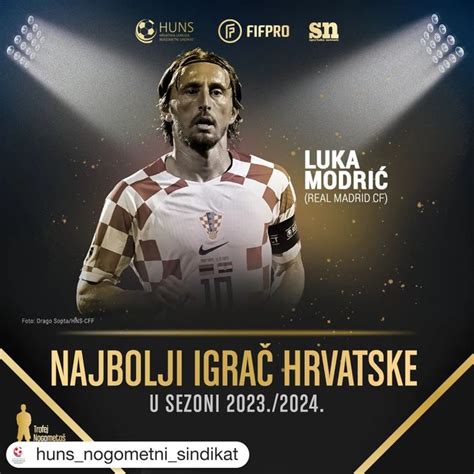 مودريتش نجم ريال مدريد يتوج بجائزة أفضل لاعب فى كرواتيا للمرة 12