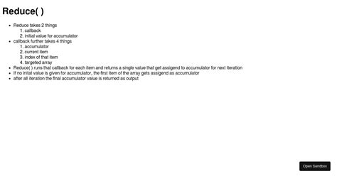 06 Reduce Codesandbox