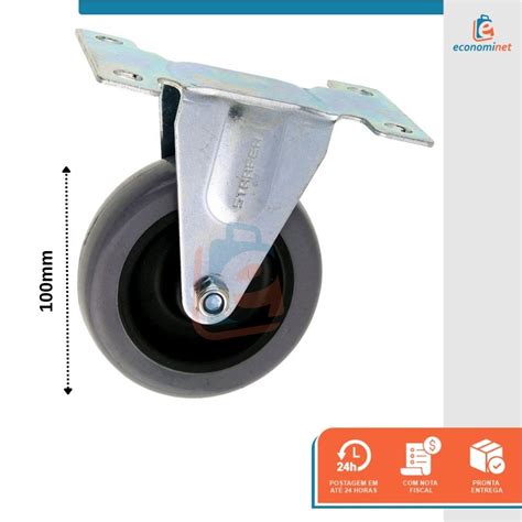 Rodízio Polipropileno Placa Fixa Starfer 4