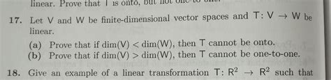 solved 17 let v and w be finite dimensional vector spaces