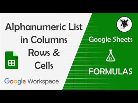 Generate An Alphanumeric List In Google Sheets YouTube