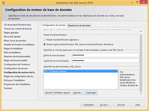 Installation De Microsoft Sql Server 2014 Sp1 Standard Edition Centre