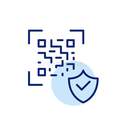 Qr Code With Security Symbol Shield And Checkmark Secure Protected Payment Service Pixel
