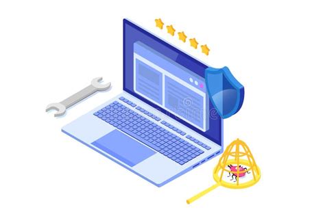 Software Or Application Flat Vector Concept Debugging Development Process Stock Vector